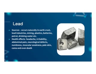Toxic effects of heavy metals : Lead and Arsenic | PDF
