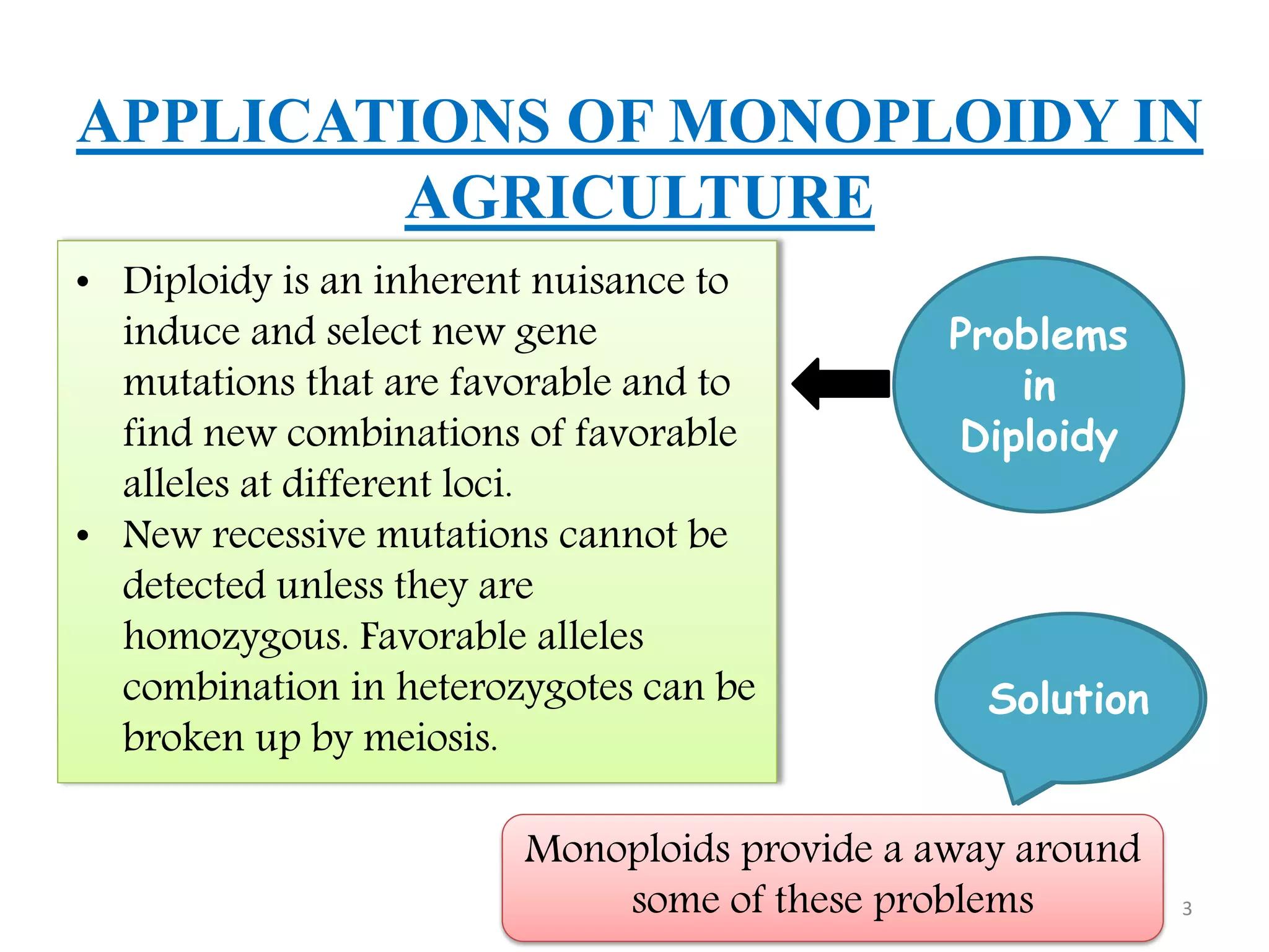 monoploidy definition and application of monoploidy in agriculture | PDF