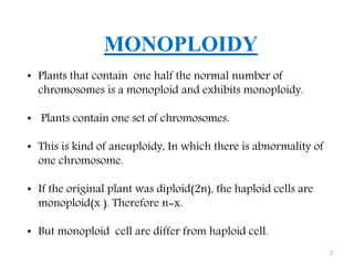 monoploidy definition and application of monoploidy in agriculture | PDF
