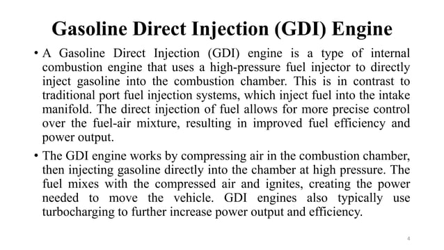 presenation on Direct Injection Engine & Gasoline Direct Injection ...