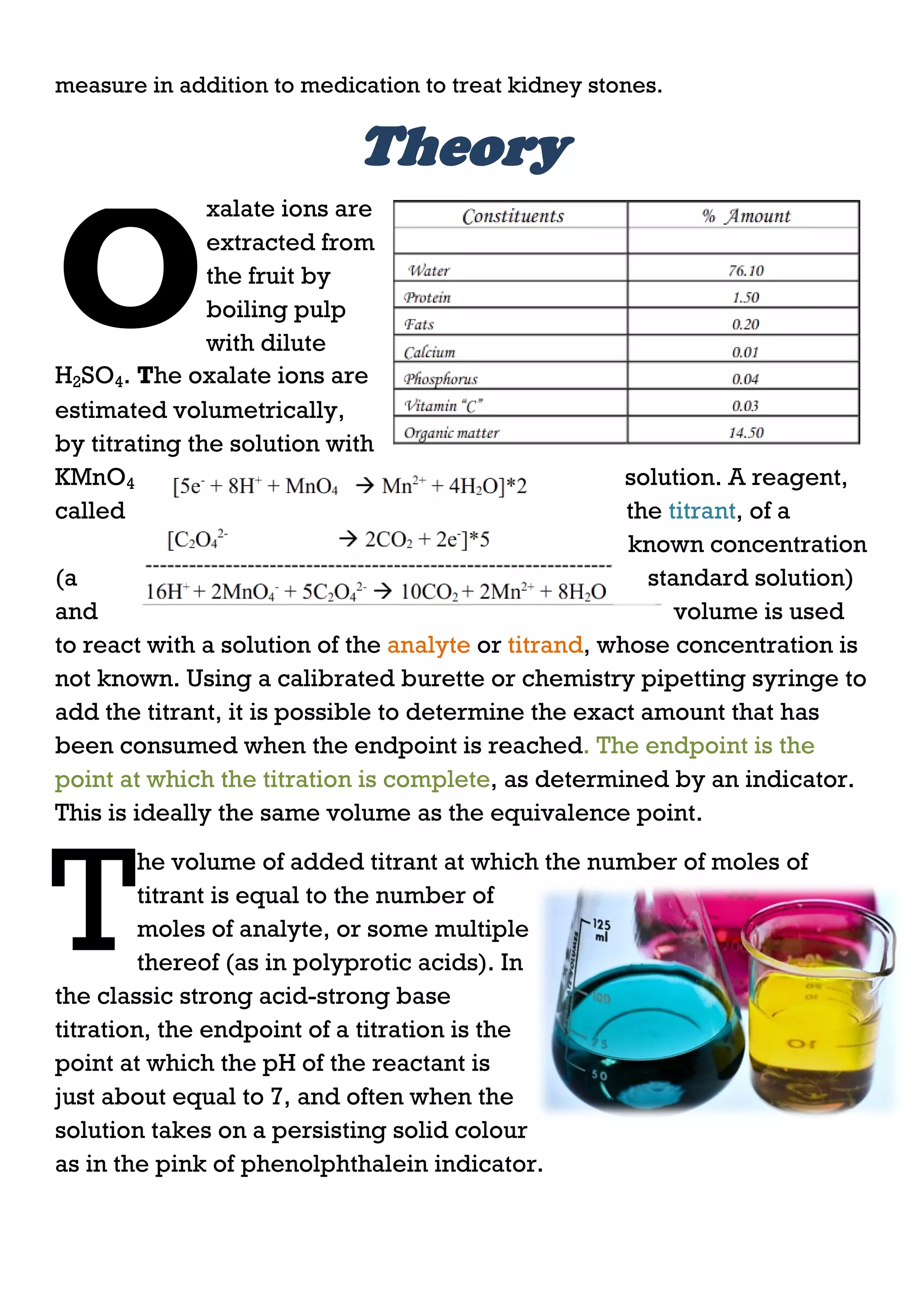 Presence Of Oxalate Ions In Guava | PDF