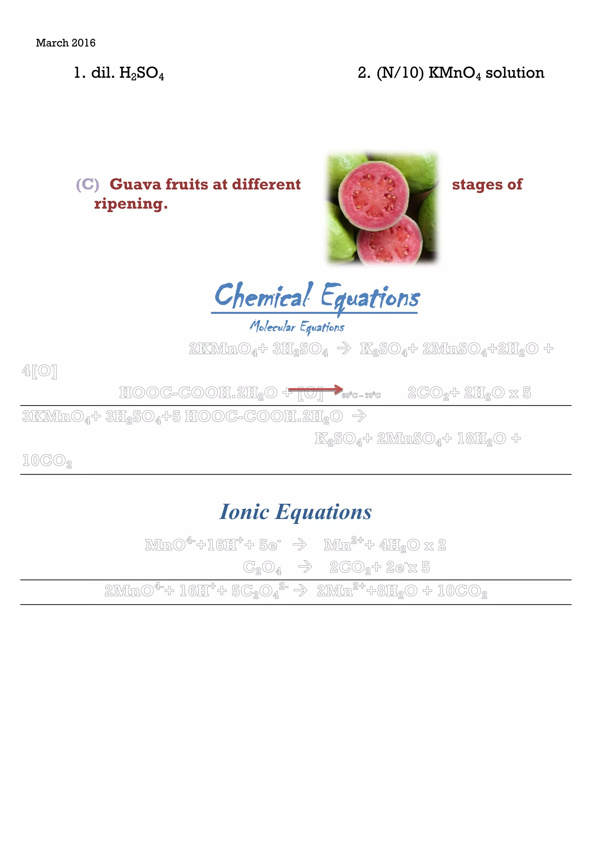 Presence Of Oxalate Ions In Guava | PDF