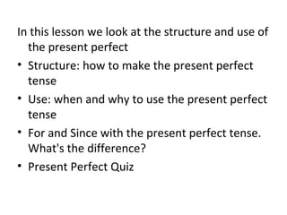Present perfect tense | PPT