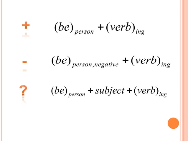 present-cont. Affirmative negative and interrogative formsppt | PPT