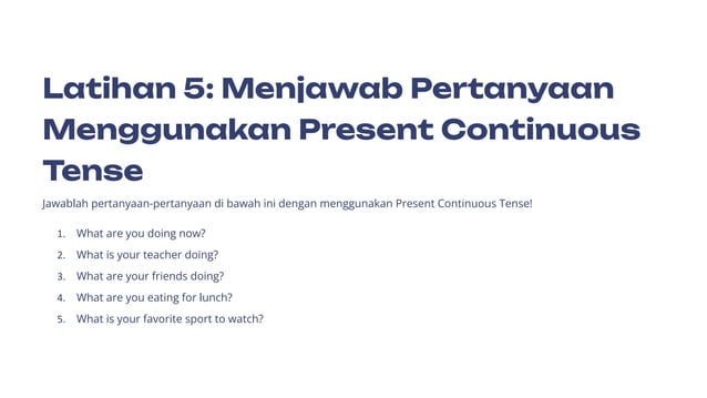 Bahan Ajar Present Continuous Tense Pdf