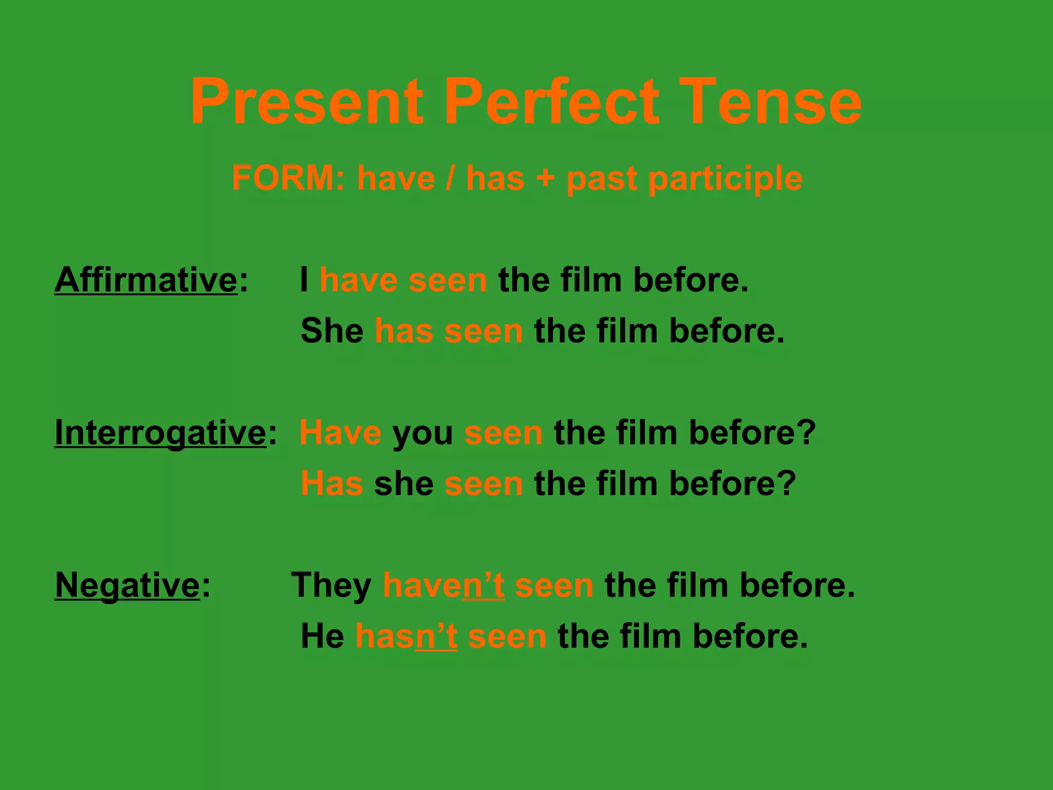 Present perfect | PPT