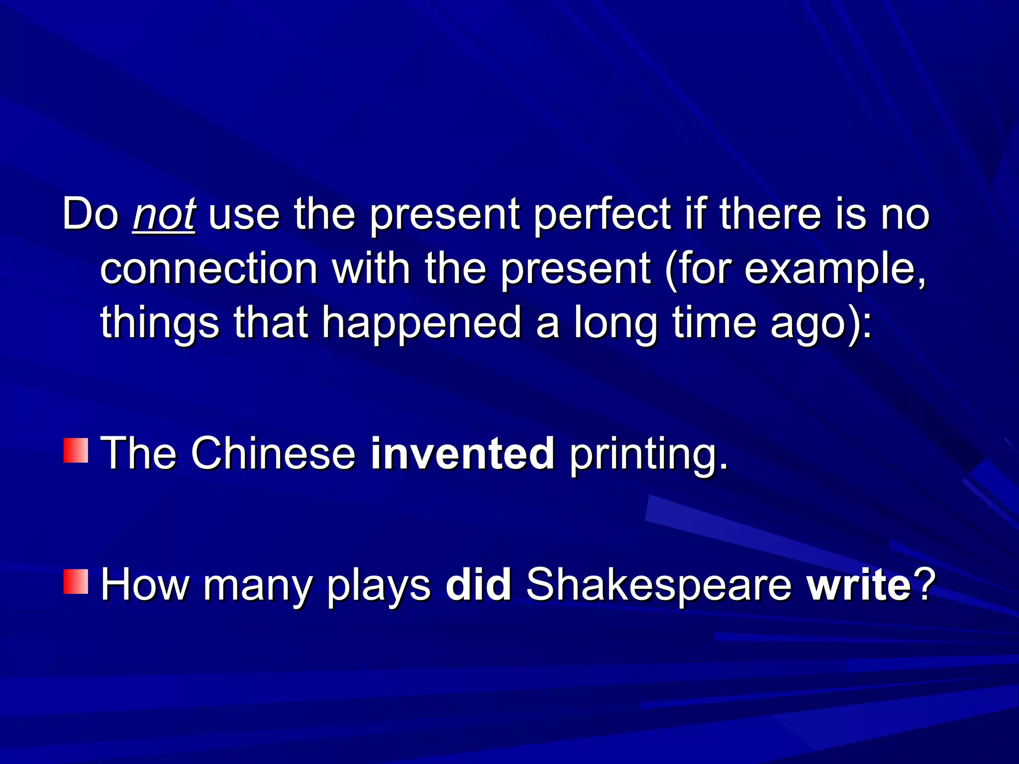 Present perfect-vs-past lesson 4 | PPT