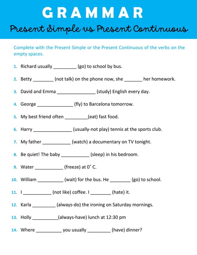 Present-Present Progressive | PDF