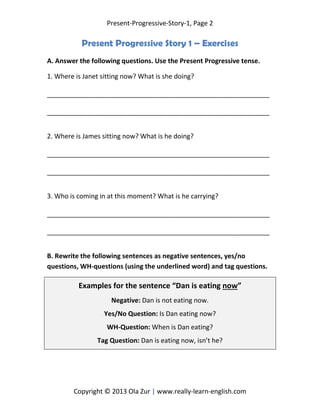 Present progressive-story-1 (1) | PDF