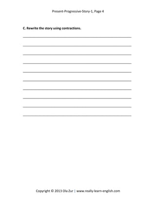 Present progressive-story-1 (1) | PDF