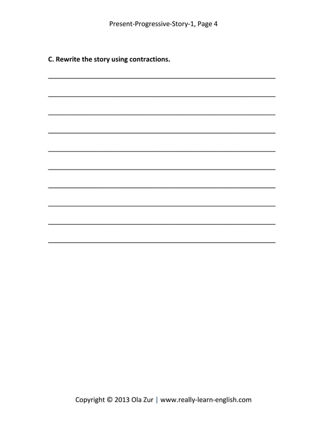 Present progressive-story-1 (1) | PDF