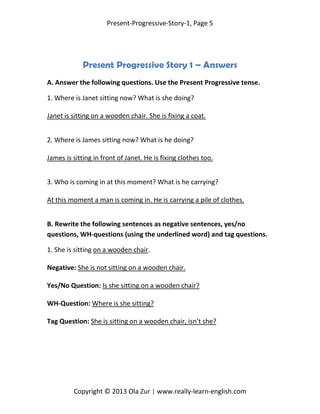 Present progressive-story-1 (1) | PDF