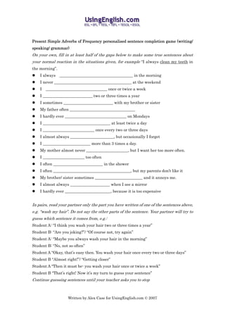 Present simple-adverbs-of-frequency-completion-game | PDF