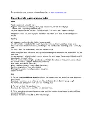 Present simple-tense | PDF