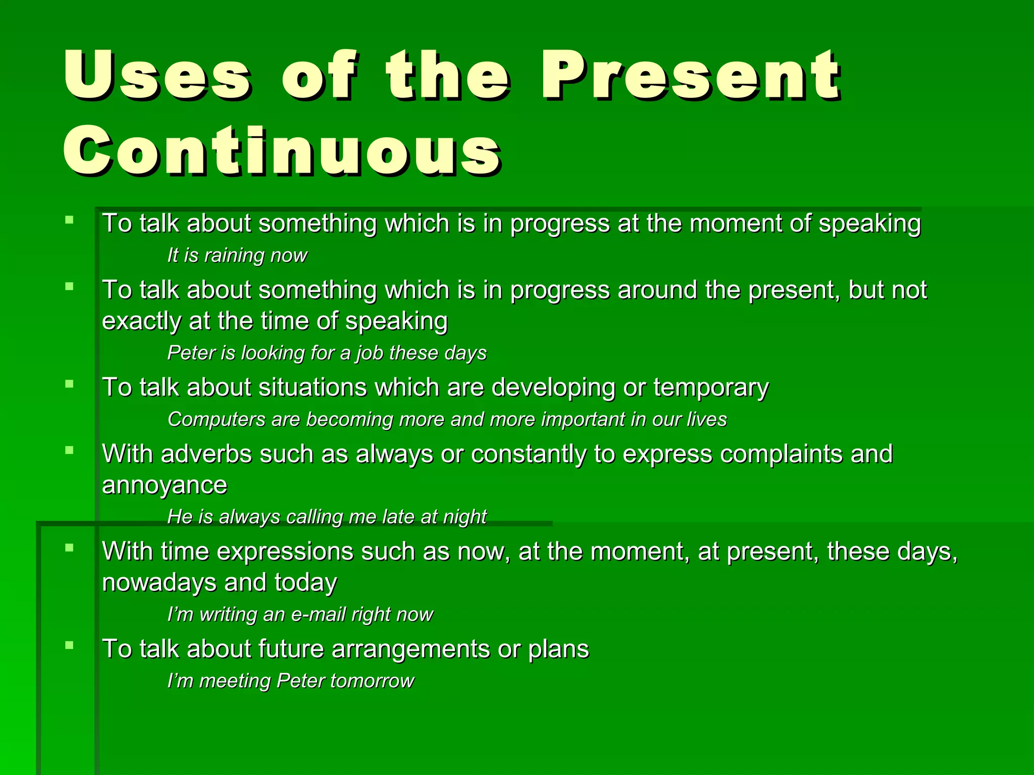 Present simple-versus-present-continuous | PPT