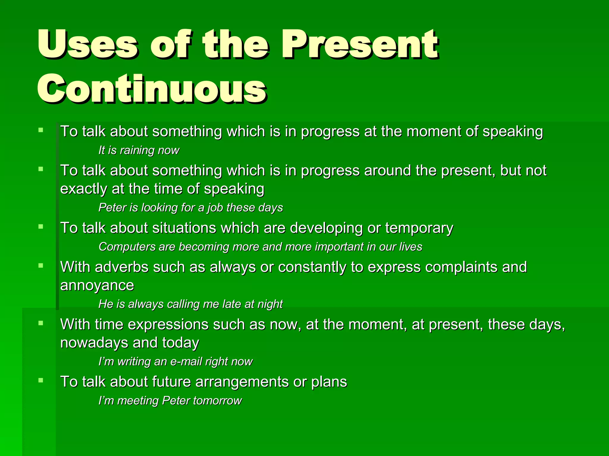 Present Simple v. Present Continuous | PPT