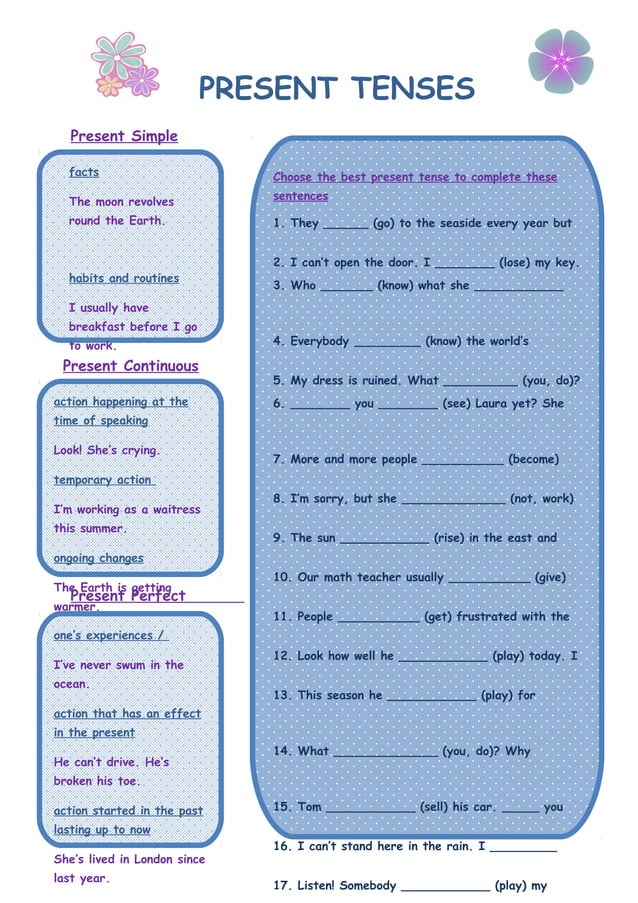Present tenses-2003 | PDF