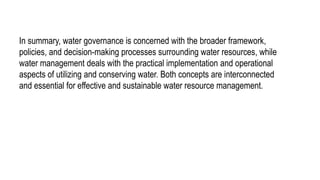 this is governance of water and definitions | PPT