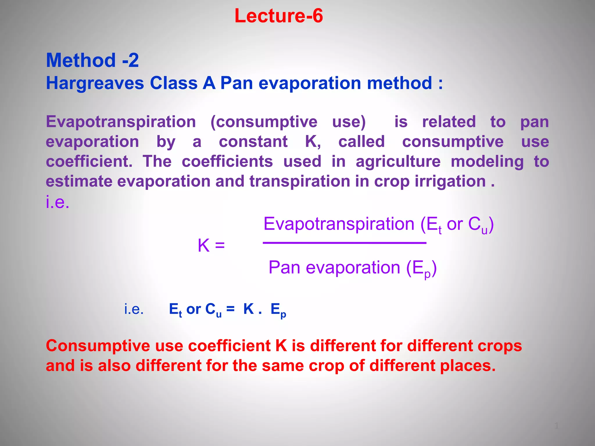 Lecture 6 ce 1005 Irrigation and flood control by Rabindra Ranjan Saha ...