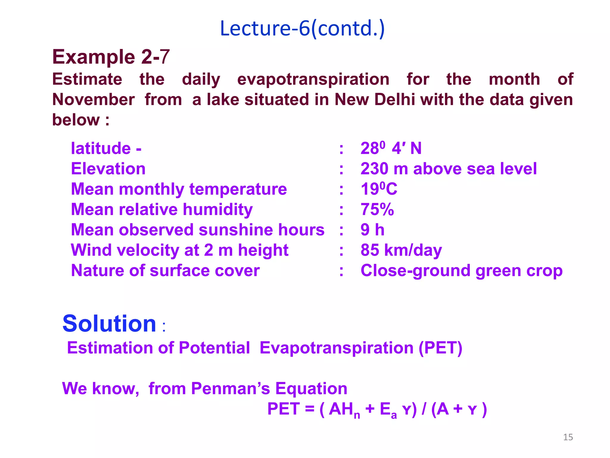Lecture 6 Ce 1005 Irrigation And Flood Control By Rabindra Ranjan Saha