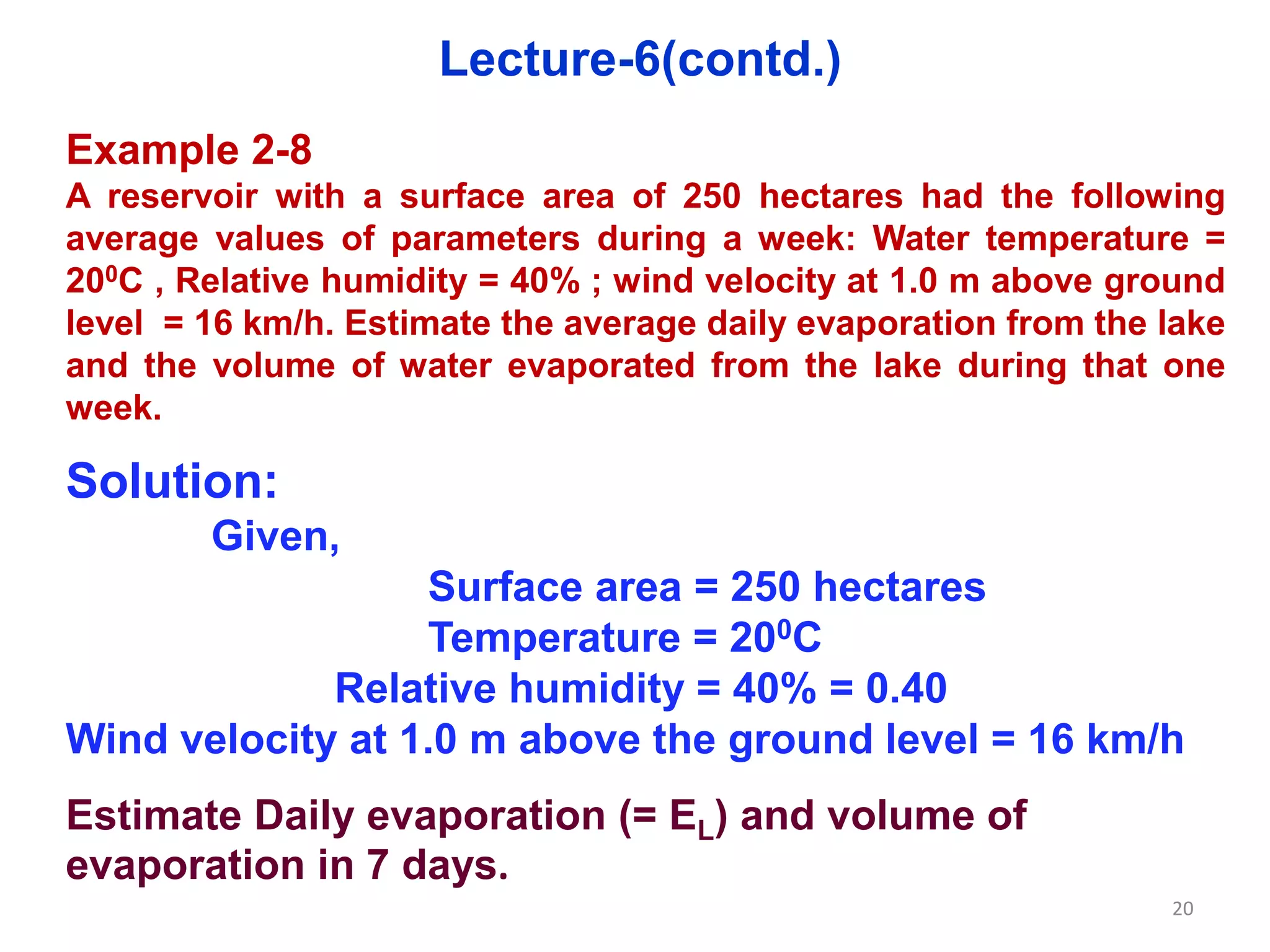 Lecture 6 Ce 1005 Irrigation And Flood Control By Rabindra Ranjan Saha