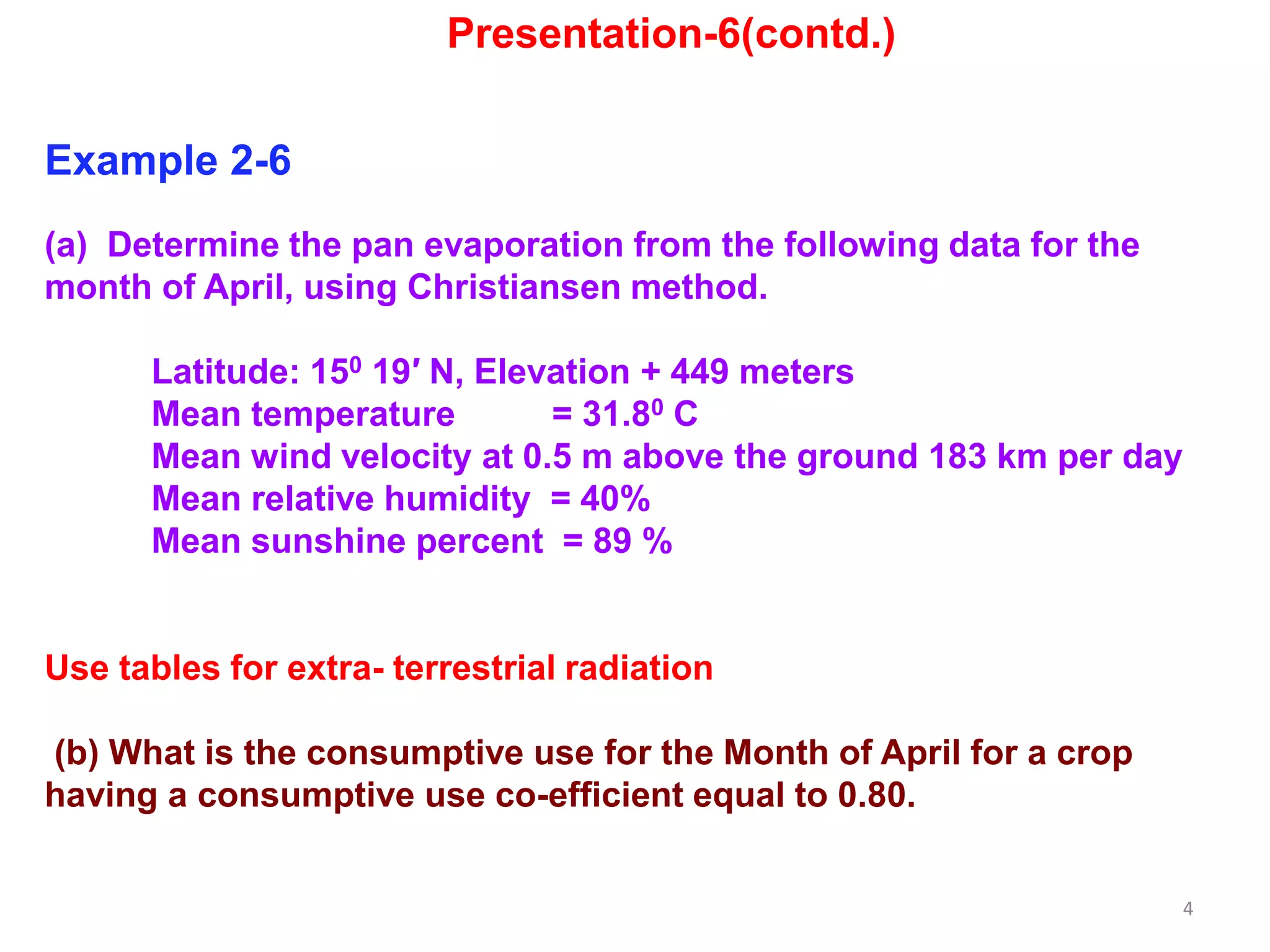 Lecture 6 Ce 1005 Irrigation And Flood Control By Rabindra Ranjan Saha