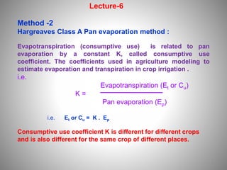 Lecture 6 ce 1005 Irrigation and flood control by Rabindra Ranjan Saha ...