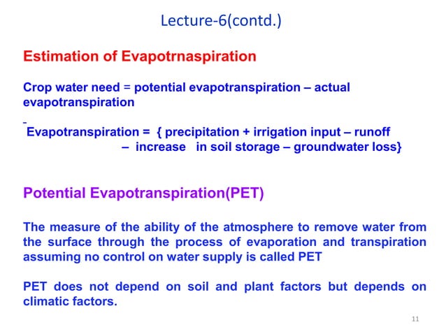 Lecture 6 Ce 1005 Irrigation And Flood Control By Rabindra Ranjan Saha