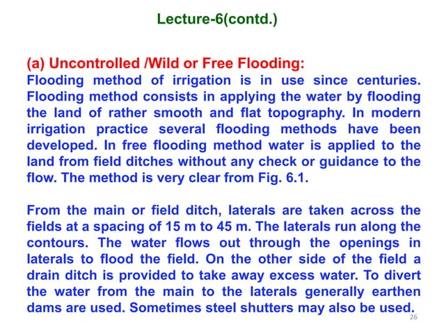 Lecture 6 Ce 1005 Irrigation And Flood Control By Rabindra Ranjan Saha