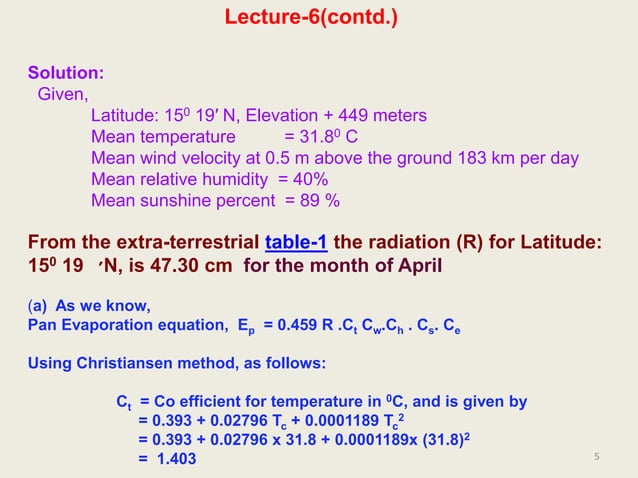 Lecture 6 Ce 1005 Irrigation And Flood Control By Rabindra Ranjan Saha