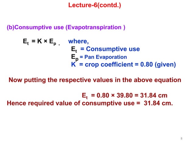 Lecture 6 Ce 1005 Irrigation And Flood Control By Rabindra Ranjan Saha