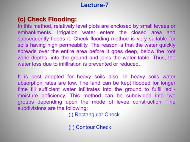 Lecture 7 Ce1005 Irrigation And Flood Control By Rabindra Ranjan Saha