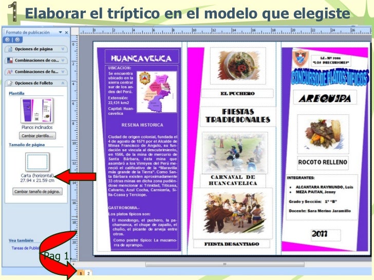Ejemplos de tripticos en word - Imagui