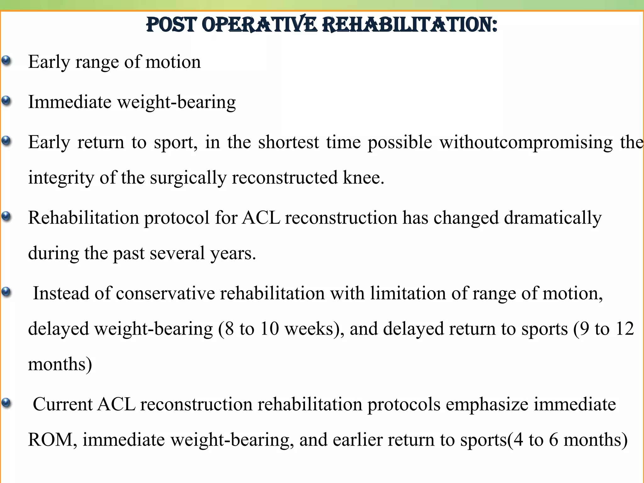 ACL rehabilitation | PPTX