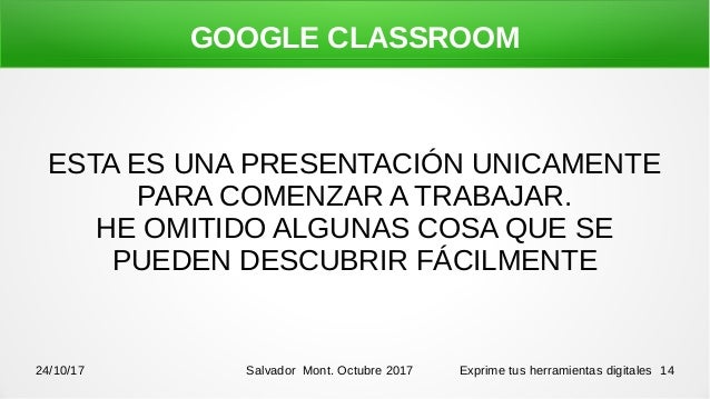 Presentación GOOGLE CLASSROOM