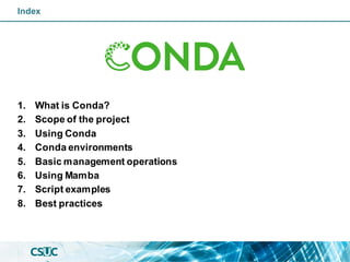 The Conda environment system and how to use it on CSUC machines | PDF
