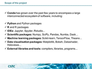 The Conda environment system and how to use it on CSUC machines | PDF