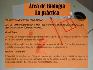 Projecte: S'ha escrit un crim (Ciències) | PDF