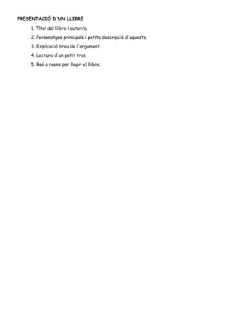 Presentació d'un llibre | PDF