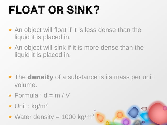 Float or sink? | PPT