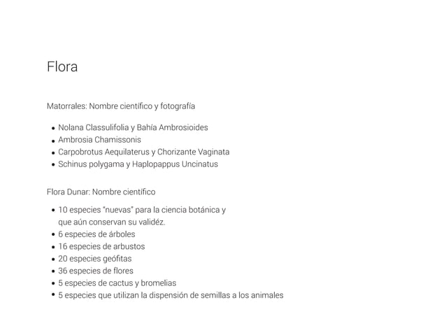 Fuentes de investigación flora y fauna Dunas de Concón | PDF