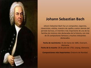 Breve reseña de los seis compositores de la época Barroca y el ...