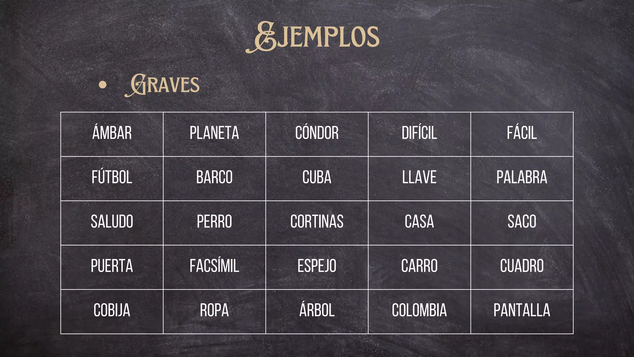 palabras graves | PPT