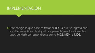 Algoritmos de Encriptacion / MD2, MD4 y MD5 | PPT