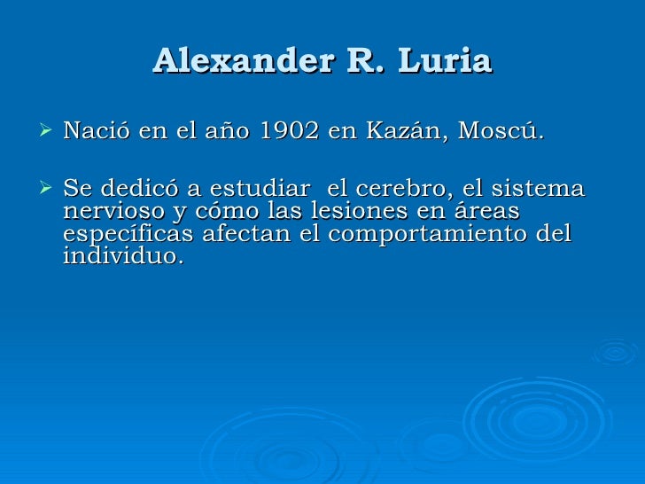 Presentación de A. R. Luria