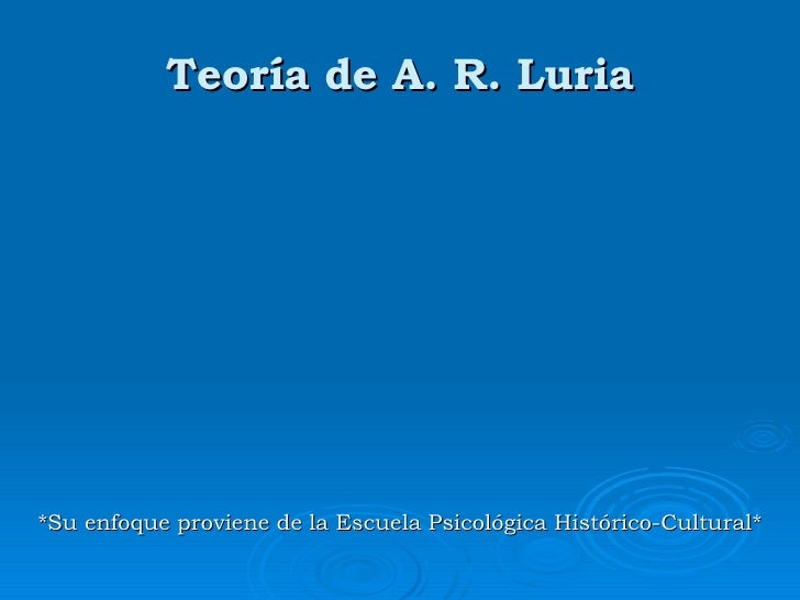 Presentación de A. R. Luria