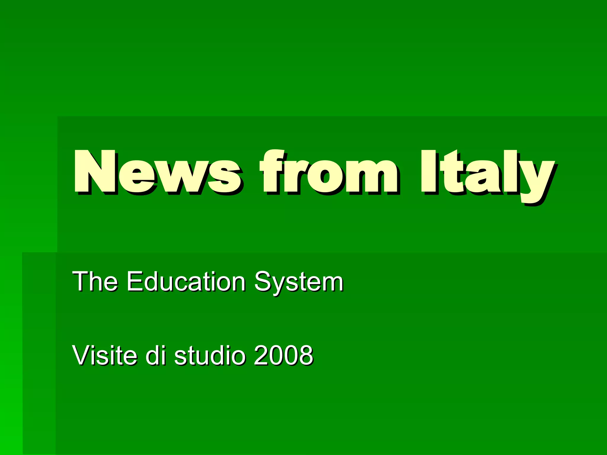 Italian educational system I | PPT