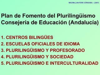 presentación Plurilingüismo y centros bilingües | PPT