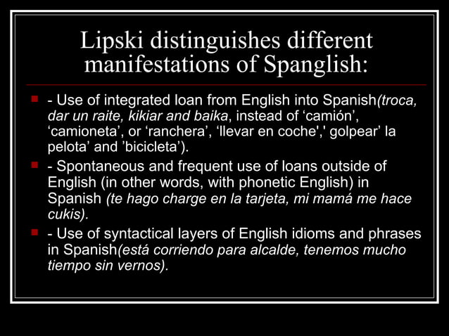 Presentación Spanglish. | PPS