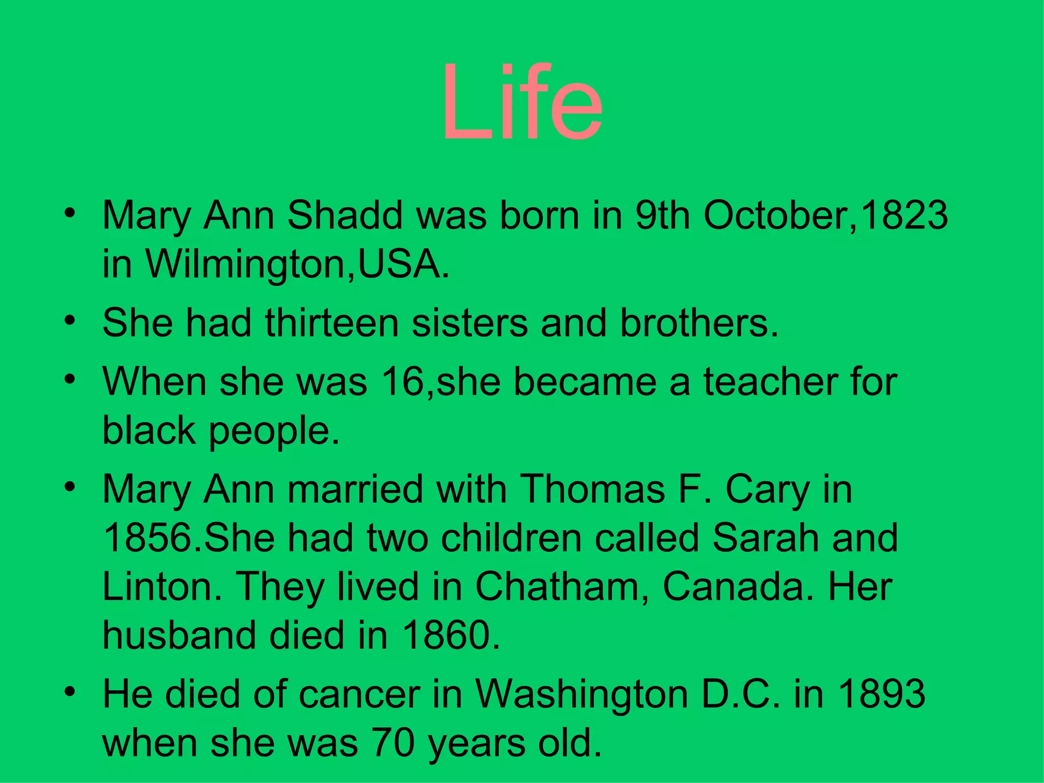 MARY ANN SHADD | PPT